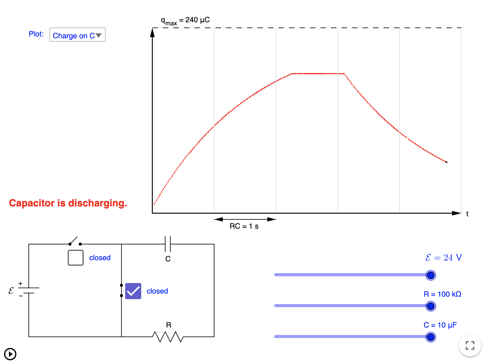 simulation-rc-circuit – Physics Lens