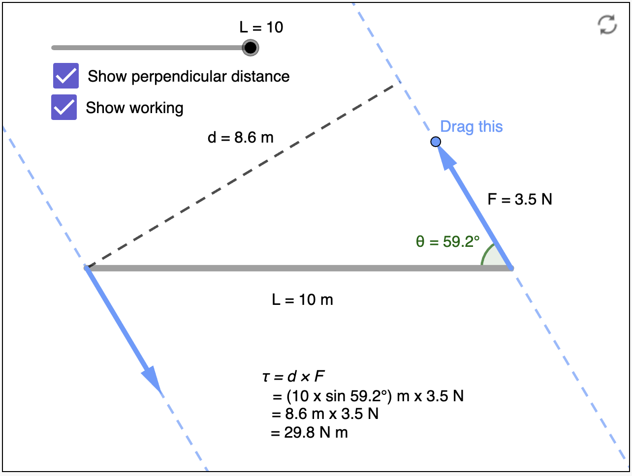 simulation-torque-of-a-couple – Physics Lens